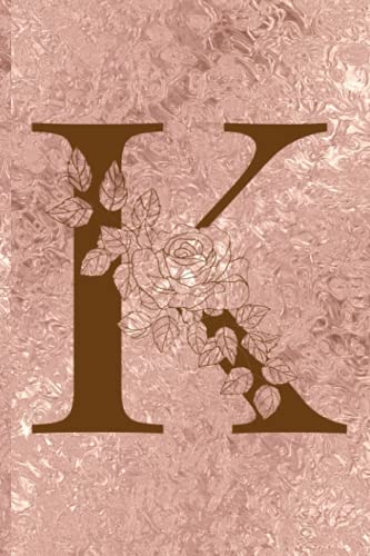 K: Initial Monogram Letter K. Girly Personalized Name Lined Journal ...