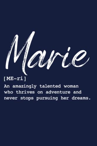 Marie: Simple Personalized Journal Perfect for Taking Notes by Many ...