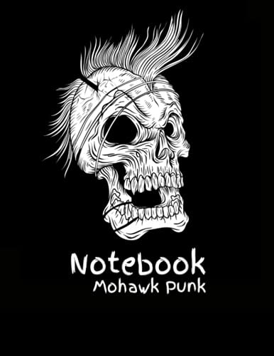 Black Gothic Notebook: Mohawk Punk: 8.5 x 11 inches: 120 pages: Elegant ...