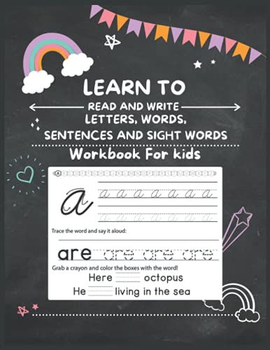 Learn To Read & Write Letters And Sight Words Workbook For Kids: Fun ...