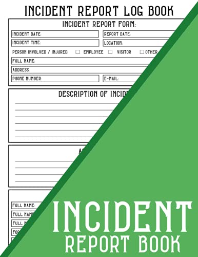 Incident Report Book: Accident & Incident Report Book | Health & Safety ...