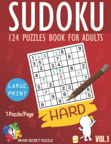 Sudoku Puzzles Book for Adults, Hard Vol.1: Hard Level Sudoku Puzzles ...