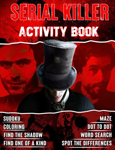 Serial Killer Activity Book: Stunning Adult, Kid Find Shadow, Spot ...