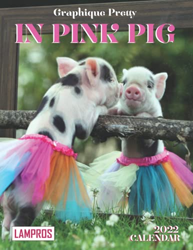 Graphique Pretty in Pink Pig 2022 Calendar: Great 18-month Grid ...