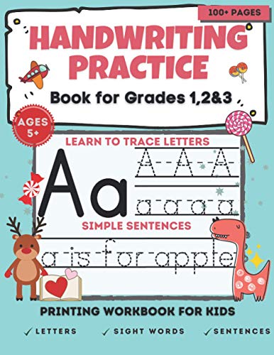 Handwriting Practice book for Grades 1, 2 & 3: Printing workbook for ...