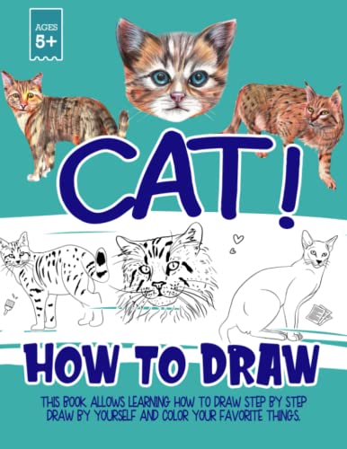 How To Draw Cat: 3 In 1 Kawaii Cat Drawing Book With Easy Step By Step ...