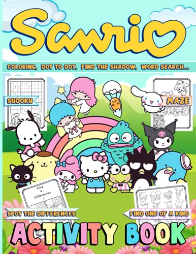 Sanrio Activity Book: Stress-Relief Dot To Dot, Maze, Word Search, Find ...