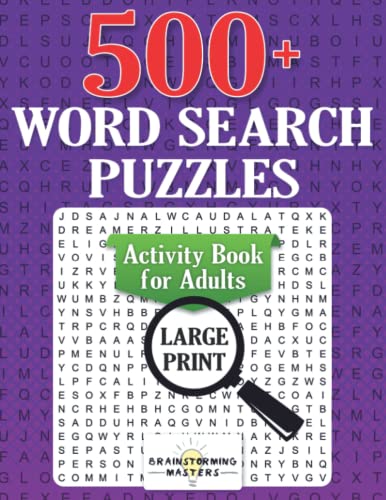 500+ Word Search Puzzles: Activity Book for Adults Large Print by ...