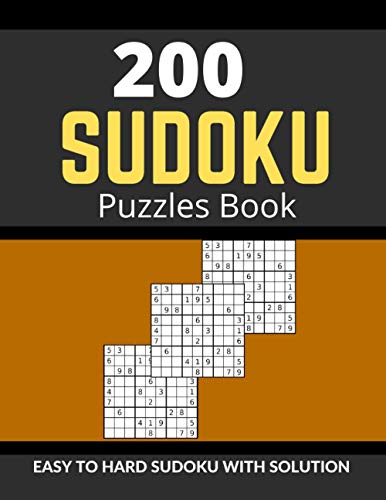 200 Sudoku puzzles book: Easy to hard Sudoku Puzzle Book For Adults ...