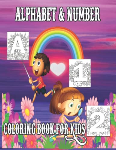 Alphabet & Number Coloring Book For Kids: Alphabet, Numbers and Line ...