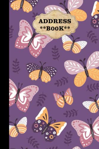 Address Book With Alphabetical Tabs: Violet Butterfly Illustration|110 ...