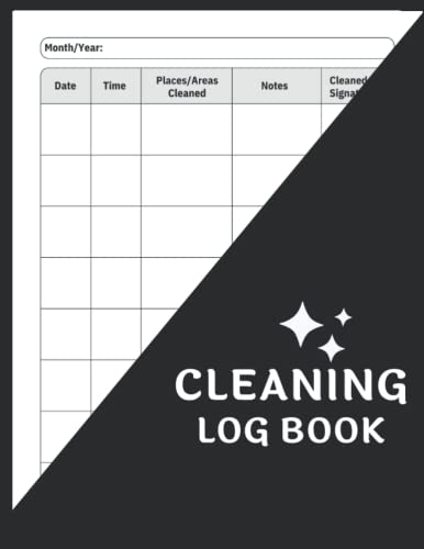Cleaning Log Book: Cleaning Daily Log Book, Cleaning Record Book for ...