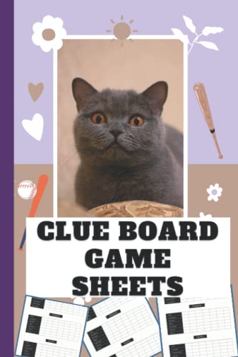 Clue Board Game Sheets: Clue Paper Sheets For Game, Clue Scorekeeping ...