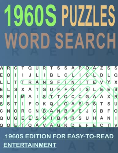 1960s Word Search Puzzles For Adults: Supersized Edition for Hours of ...