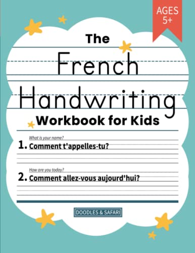 French Handwriting Practice Book for Kids: Bilingual Language Learning ...