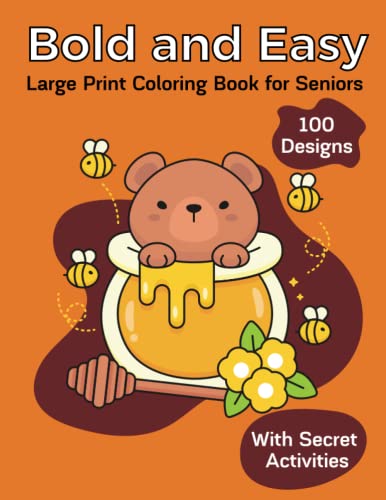 Bold and Easy Large Print Coloring Book for Seniors: Big Designs for ...