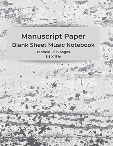 Manuscript Paper: Blank Sheet Music Notebook / Staff Paper / 12 Stave ...