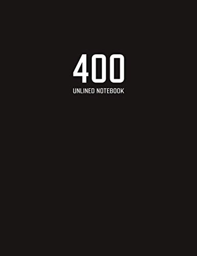 400: Large Unlined Notebook with Numbered Pages and Fillable Table of ...