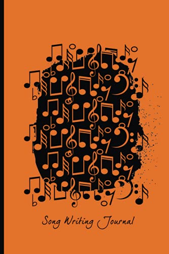 Song Writing Journal: Musical Notes Orange Color Songwriting Notebook ...