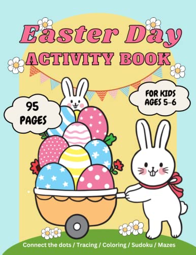 Easter Day Activity Book for Kids Ages 5-6: Cute Easter Illustrations ...