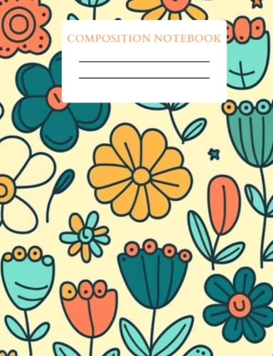 Simple Blue Flowers: cute composition notebook for kids and adults ...
