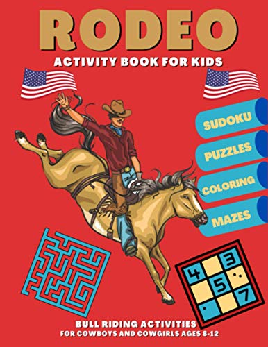 Rodeo Activity Book for Kids | Bull Riding | Sudoku Puzzles Coloring ...