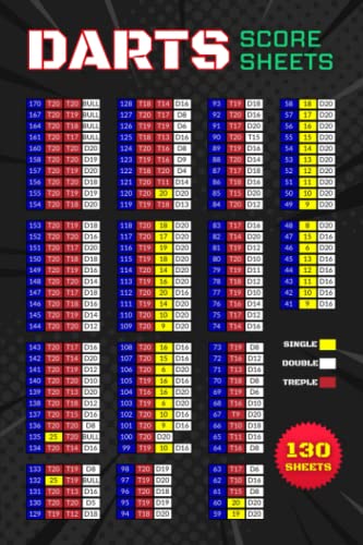 Darts Score Sheets: 130 Scoresheets | Medium size 6 x 9 inches | Double ...
