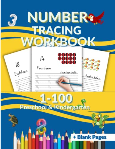 Number Tracing Book For Preschooler 1-100: Handwriting Practice And Pen ...