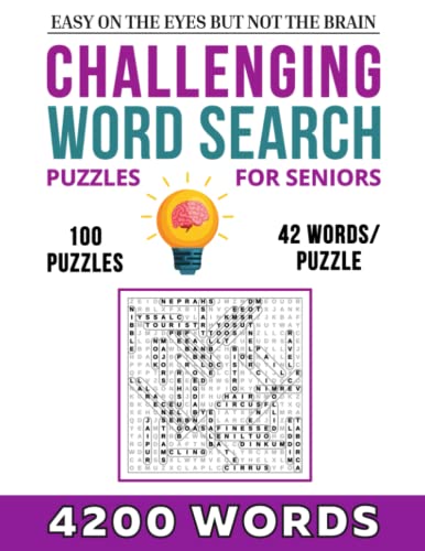 Challenging Word Search Puzzles for Seniors: Difficult Word Puzzles in ...