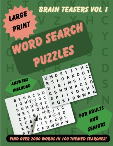 Brain Teasers Vol 1: Word Search Puzzles: Challenge Your Mind with Over ...