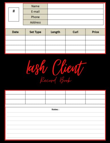 Lash Client Record Book: Lash Client Log Book to Manage and Organize ...