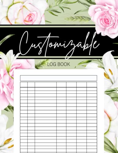 Customizable Log Book: Simple Inventory Log Book, Blank Sheets Ledger ...