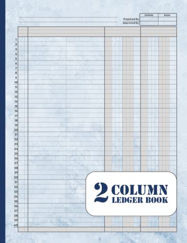 2 Column Ledger Book: Accounting Ledger Book for Bookkeeping, Account ...