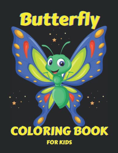 butterfly coloring book for kids: Black Background Butterfly coloring ...