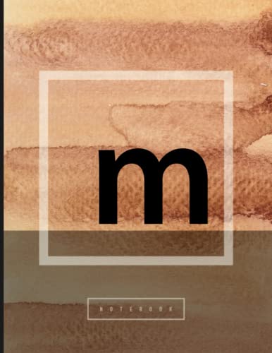 Letter M Notebook: Monogram Initial M - Personalized Blank Wide Lined ...