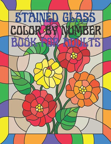 Stained Glass Color By Number Book For Adults: Nature Animal Color By ...