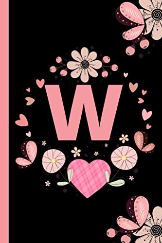 W Notebook: Cute Letter W Initial Monogram Notebook - Pretty Brown ...