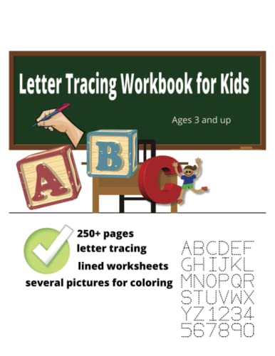 Letter tracing workbook for kids Ages 3 and up: 250+ pages letter ...