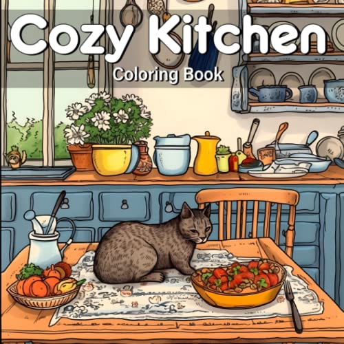 Cozy Kitchen Coloring Book: Amazing Home Interior Design Coloring Book ...