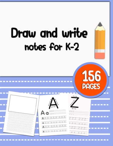 draw and write journals for k-2 kids:: There are half-page lines and ...