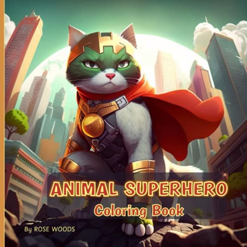 Animal Superhero Coloring Book: 40 Easy and Fun Coloring Pages Kids ...