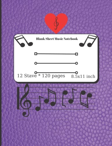 Blank Sheet Music Notebook: Music Manuscript Paper / White Marble Blank ...