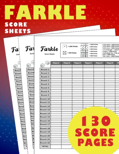 Farkle score sheets: 130 Farkle Score Games Large Print for ...