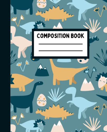 Dinosaurs Composition Notebook: Dino College Ruled Notebook (7.5 x 9.25 ...