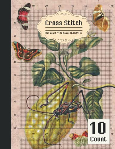 Cross Stitch: 10 Count Graph Paper Notebook: Butterfly, Big Yellow ...