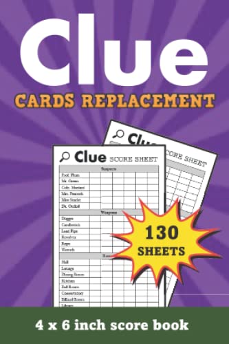 Clue Cards Replacement: 130 Score Pads Refills for Clue Board Game ...