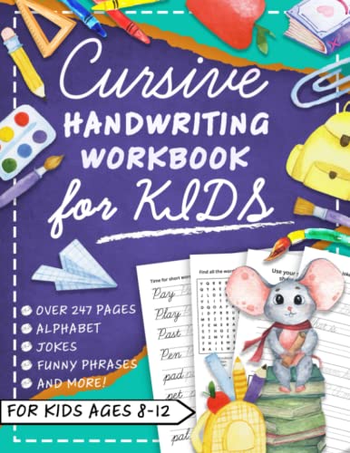 Cursive Handwriting Workbook for Kids Ages 8-12 with Jokes & Riddles ...