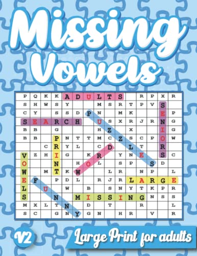 Missing Vowels Large Print For Adults: Missing vowels word search ...