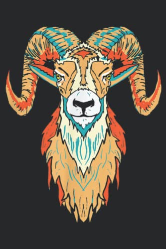 Artistic Big Horn Sheep Ram Head 80s Vibe Sketch Graphic: Plain Lined ...