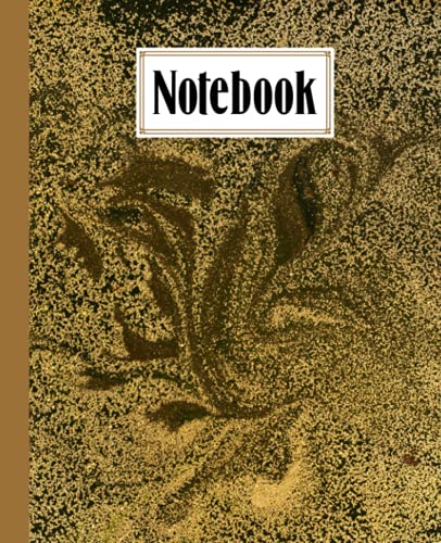 Notebook: Marbled Golden Composition Notebook College Ruled,Marbled ...